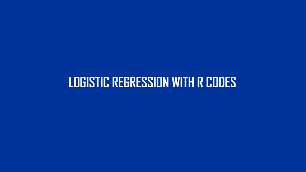Logistic regression with R codes